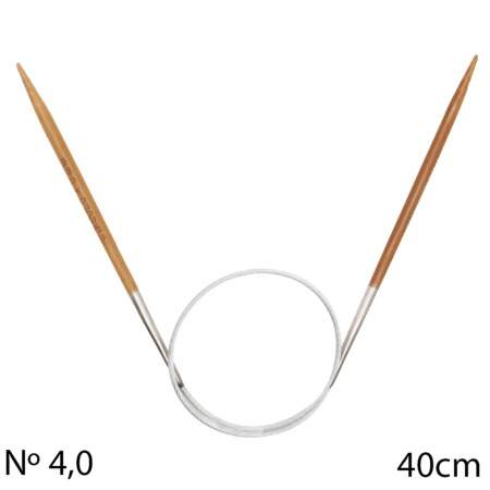 Agulha Circular de Tricô Bambu Circulo 40cm