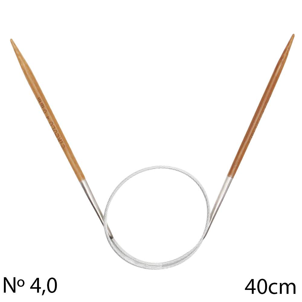 Agulha Circular de Tricô Bambu Circulo 40cm