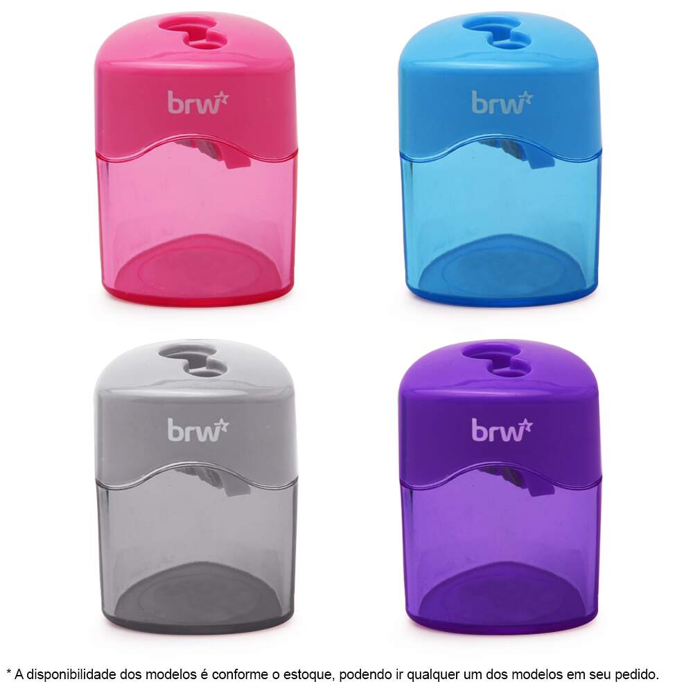 Apontador Triangular Duplo com Depósito BRW AP2008 Neon Sortidos