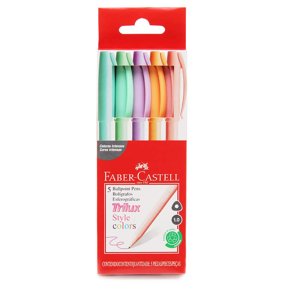 Caneta Trilux Style Colors Faber-Castell 032-ES5TP 5 Cores