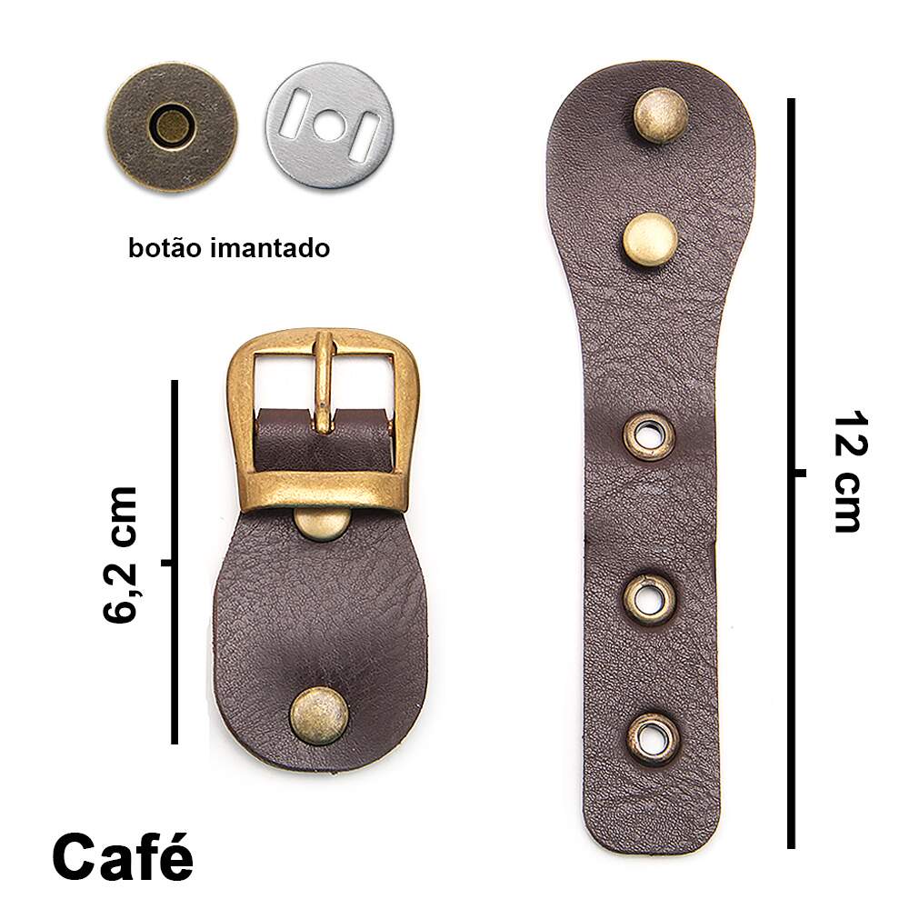 Fecho para Bolsa com Botão Imantado Ref.133 12x3cm