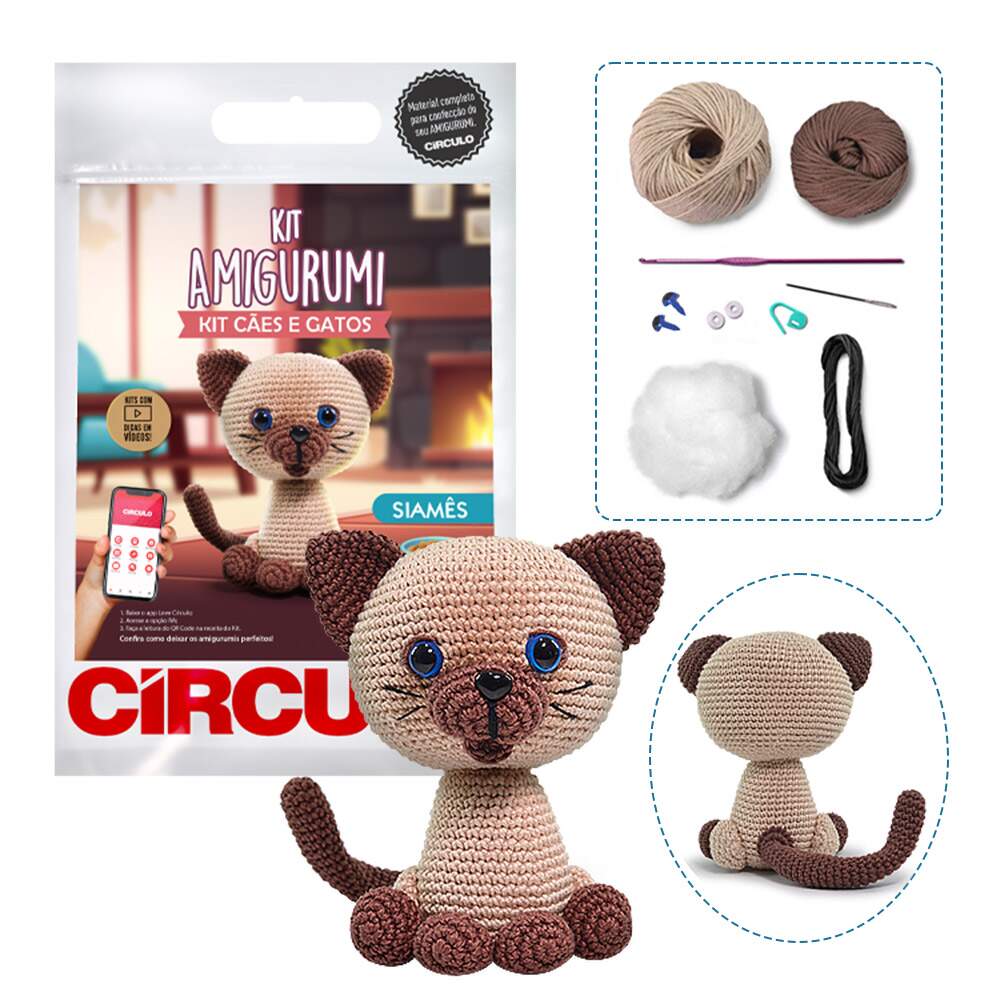 Kit Amigurumi Cães e Gatos Circulo