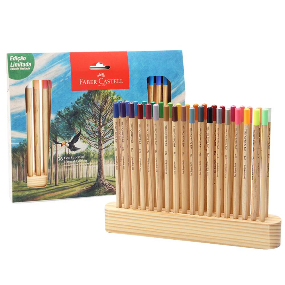 Lápis de Cor Ecolápis SuperSoft Natural Edition Faber-Castell 36 Cores