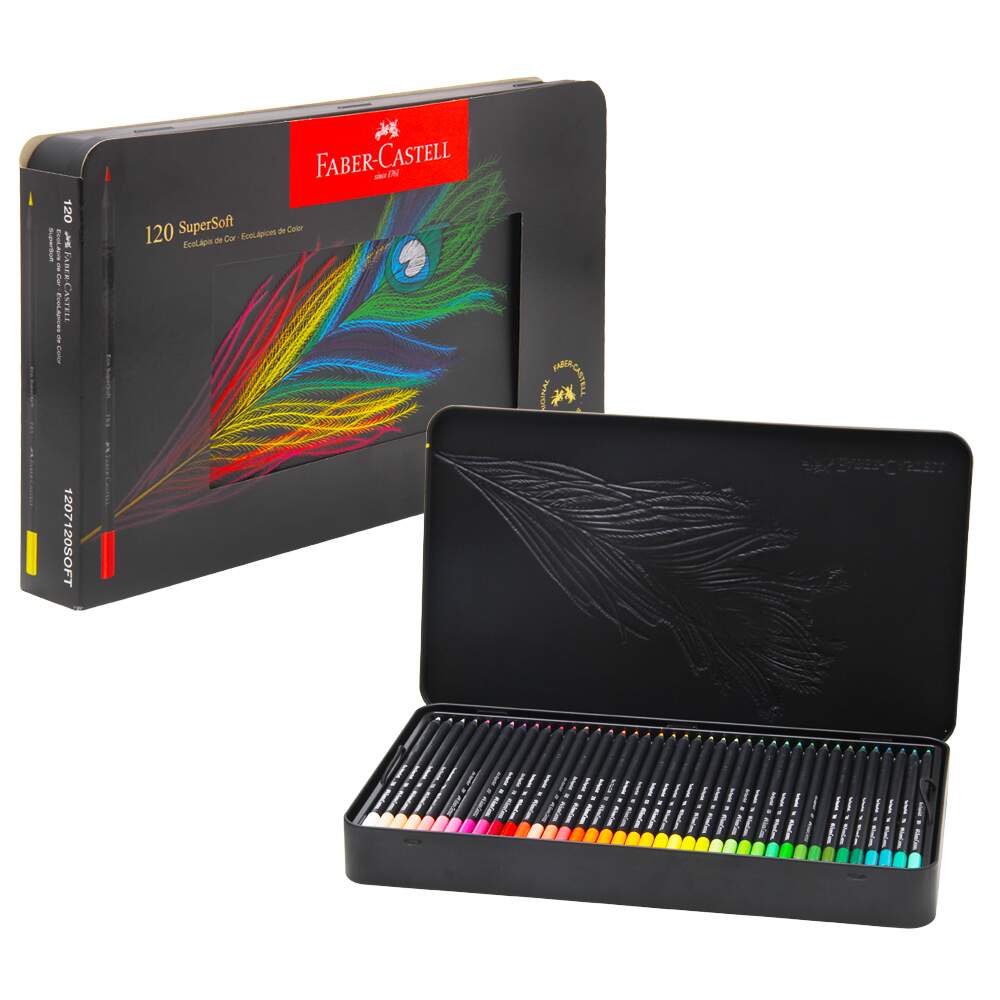Lápis de Cor SuperSoft Faber-Castell 1207120SOFT com 120 Cores