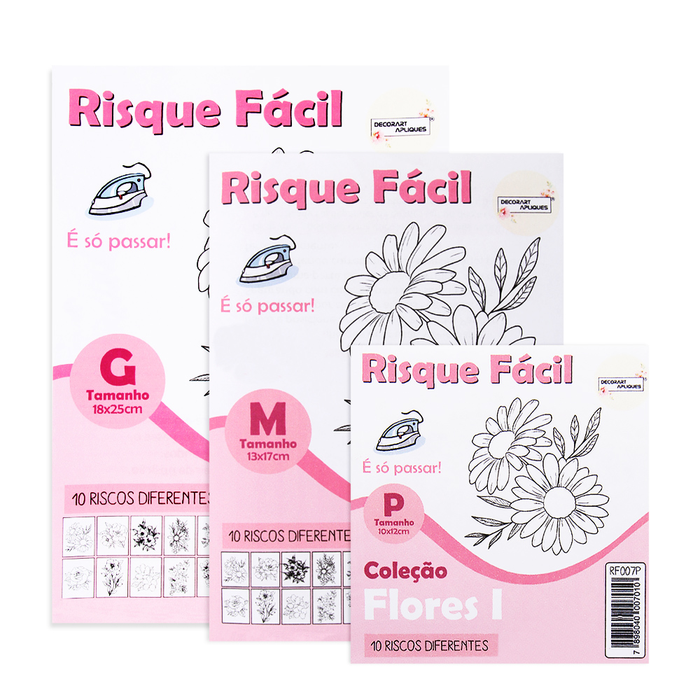 Risque Fácil Márcia Caires Decorart Coleção Flores I