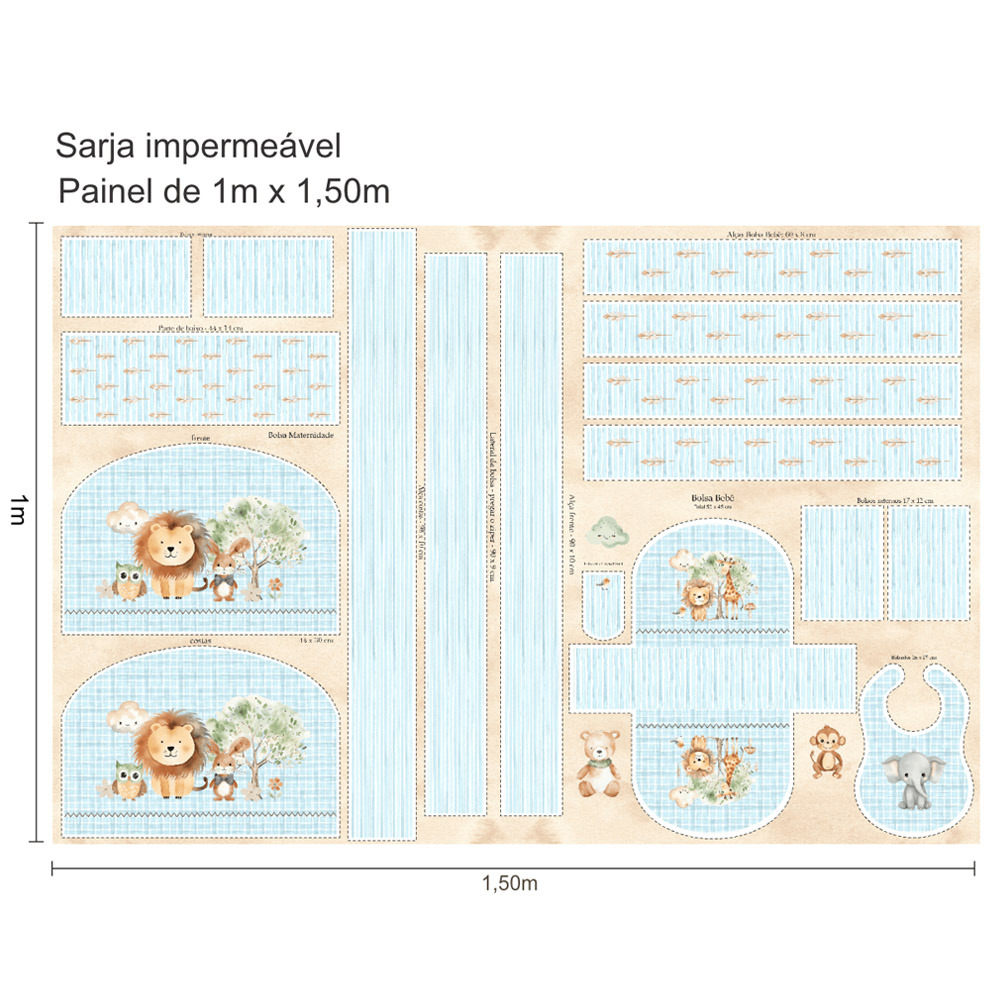 Tecido Patchwork Digital Eva e Eva Coleção Boho Baby