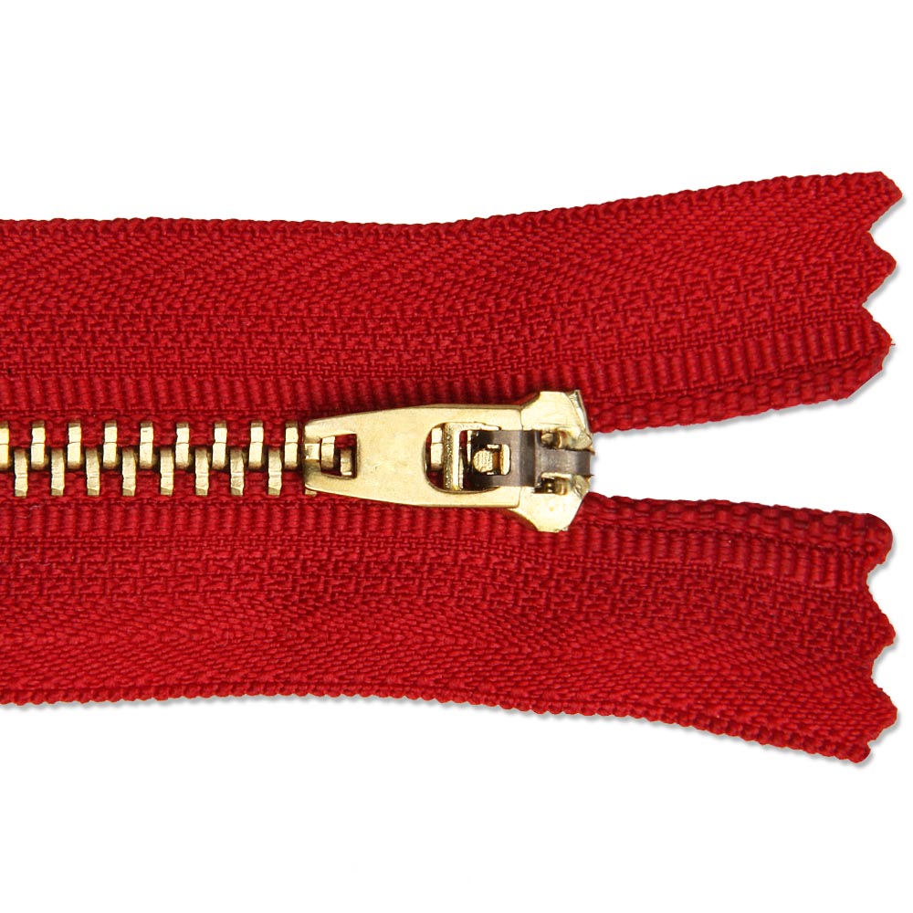 Zíper Metal Dourado Médio ZR 10cm - 10 Unidades